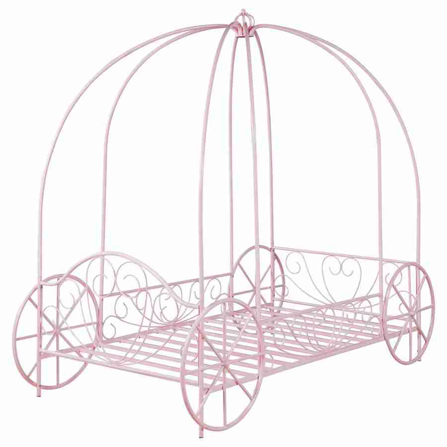 Coaster Massi Metal Twin Canopy Bed in Powder Pink - American Furniture ...