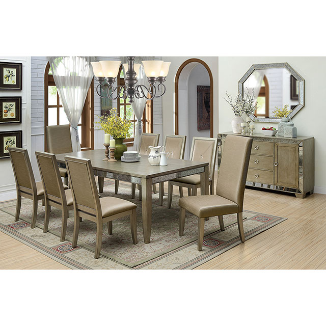 Echo Dining Table Antique Gold CM3980T - American Furniture Outlet