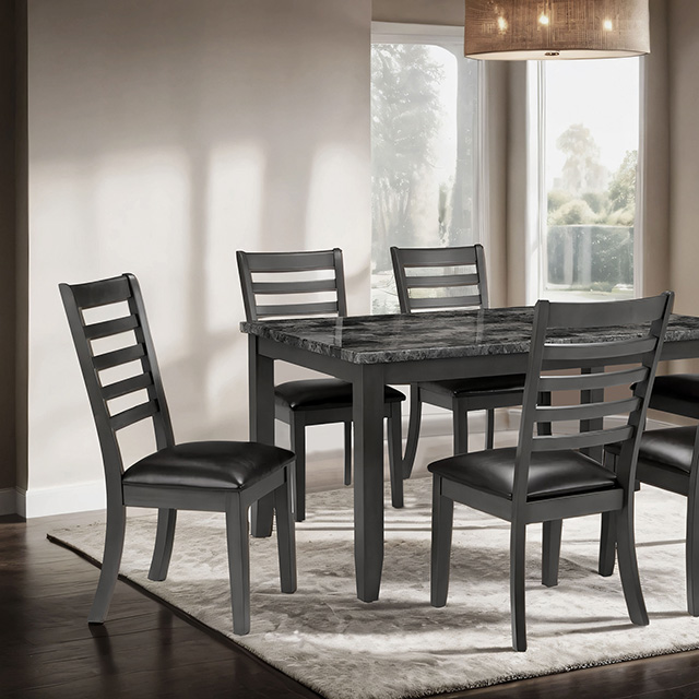 Adia Pc. Dinning Table Set Dark Gray TM3110T-7PK - American Furniture ...